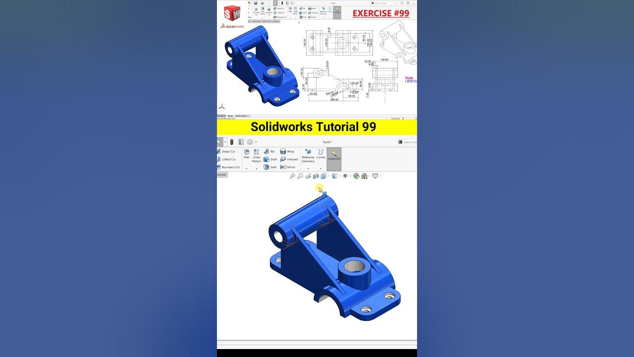 Solidworks Exercise 99 #solidworkstutorial #cadcamtutorials - YouTube