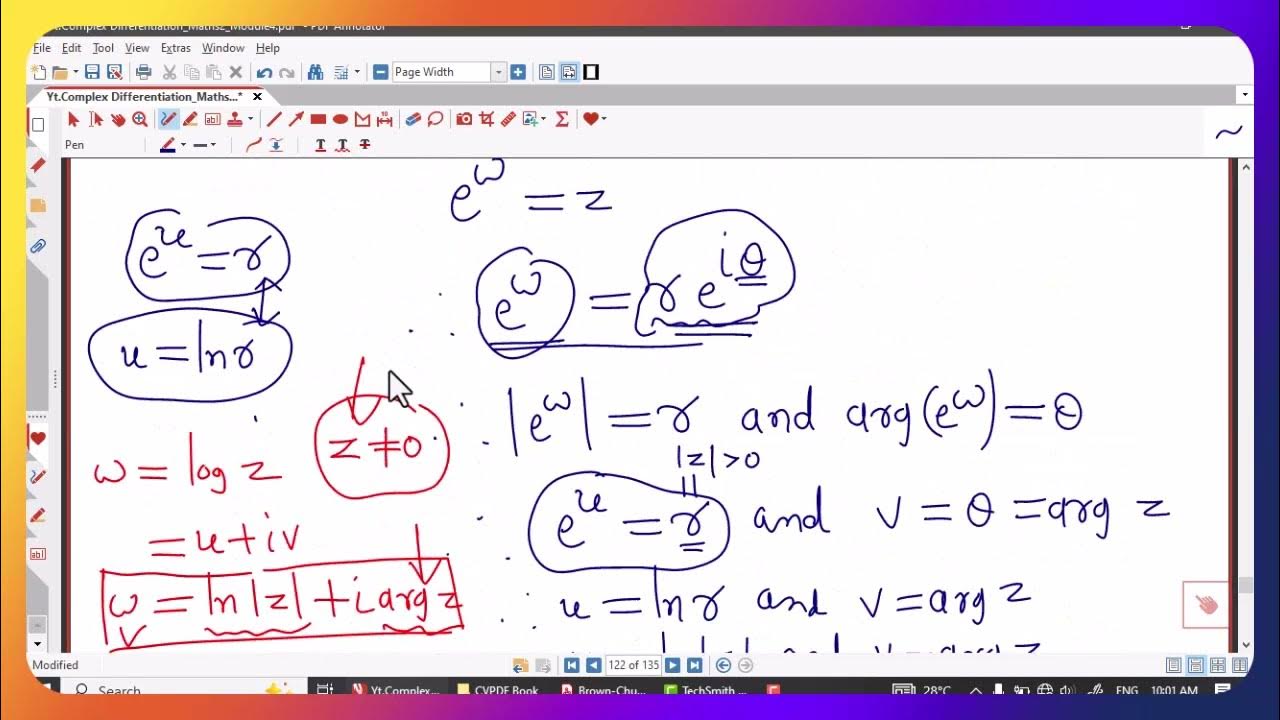 Lec24/Complex Differentiation/Logarithmic Function - YouTube