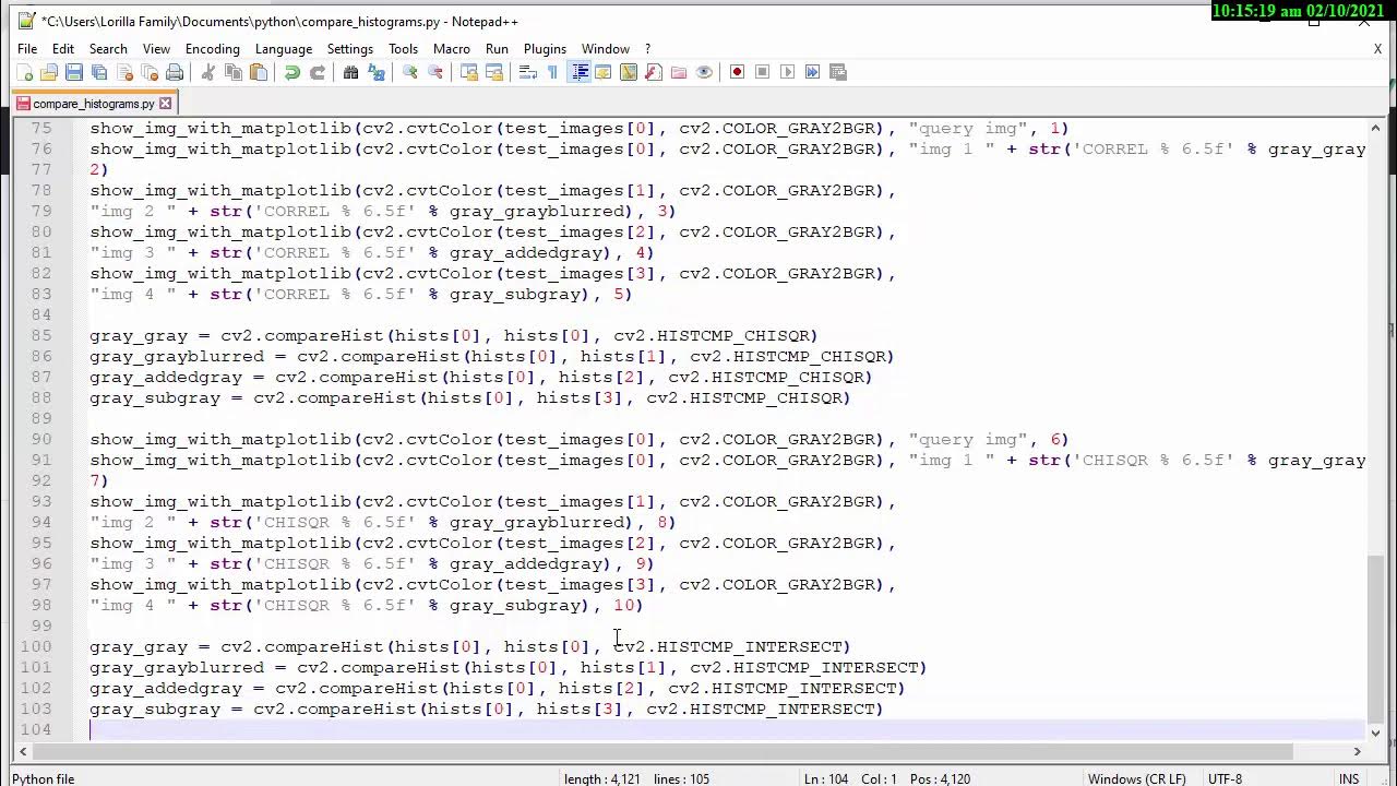 【PYTHON OPENCV】compare histograms - YouTube