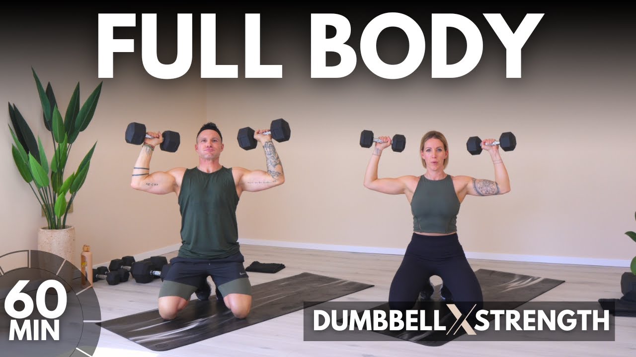1 HOUR FULL BODY WORKOUT for Strength - With Weights - Build Muscle at ...