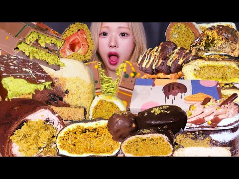 Dubai Chocolate Dessert Collection 🍫💚 VIRAL DUBAI FIX CHOCOLATE DESSERT MUKBANG ASMR REALSOUNDS