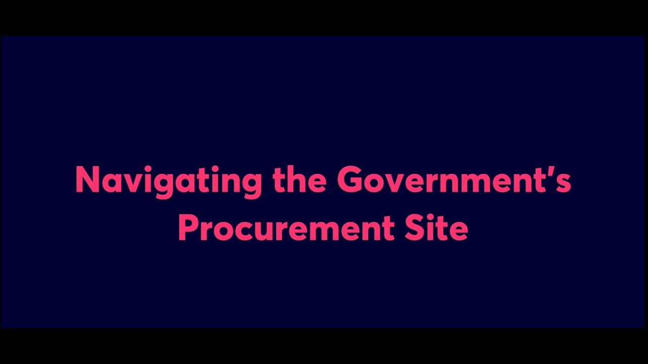 3 Navigating the Government’s Procurement Site - YouTube