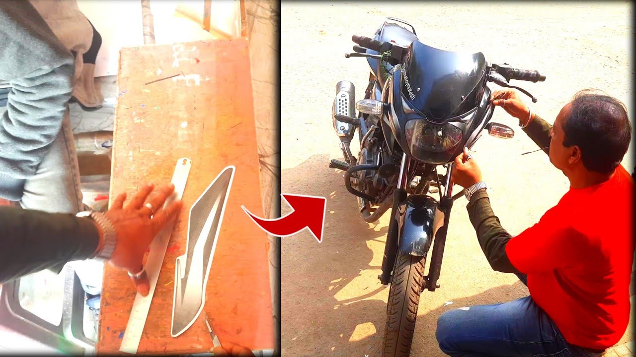 Bajaj Pulser Bike Visor Side Part Sticker Stickering 😱 By Raju Art ...