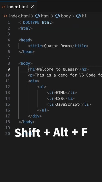 Format Ugly Code in 1 Second 😱 | Shift + Alt + F VS Code Shortcut #shorts - YouTube