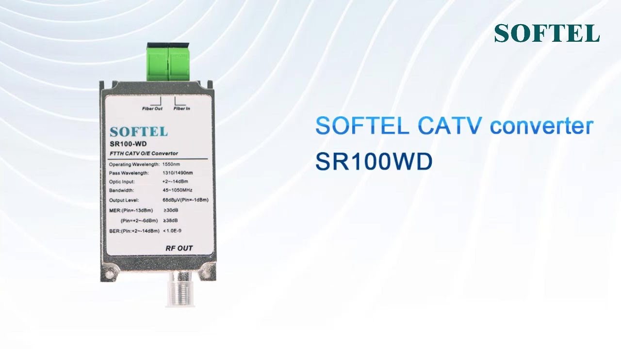 FTTH Passive Optical Receiver Node CATV Converter | SR100-WD | Hangzhou Softel Optic - YouTube