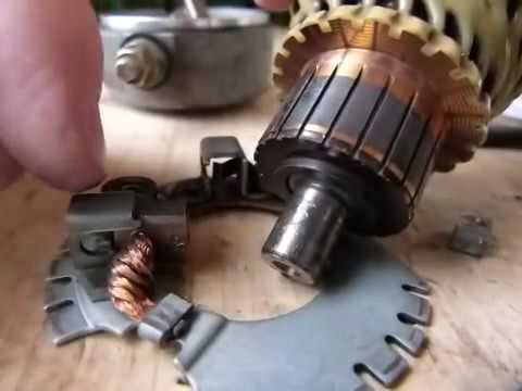 Service a starter motor: worn brushes - YouTube
