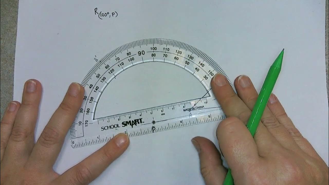 Rotation around a Point using a Protractor - YouTube