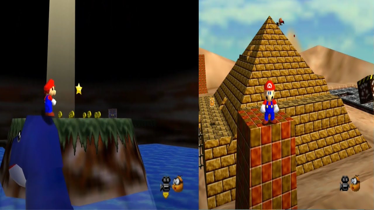 Super Mario 64 - Désert Sec Sec + Mine Lokness fr - YouTube