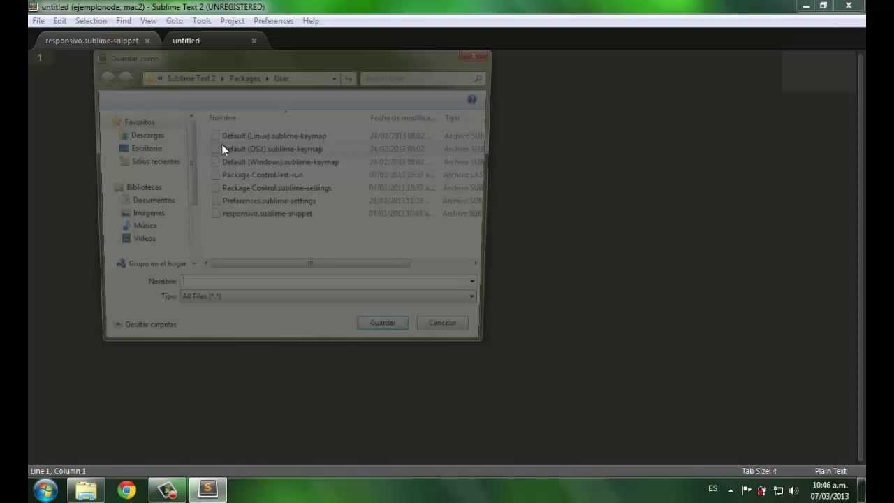 Crear snippet en Sublime Text - YouTube
