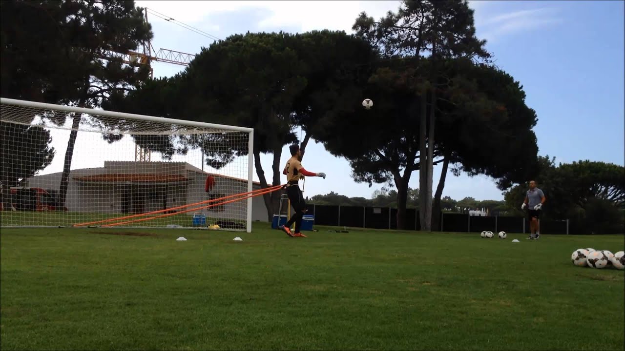 Treino guarda redes com elastico - YouTube