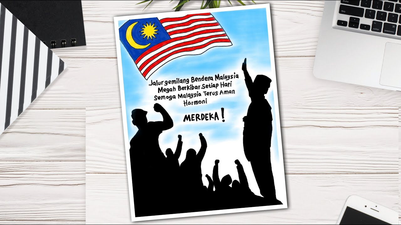 Melukis poster kemerdekaan Malaysia - POSTER HARI KEBANGSAAN - YouTube