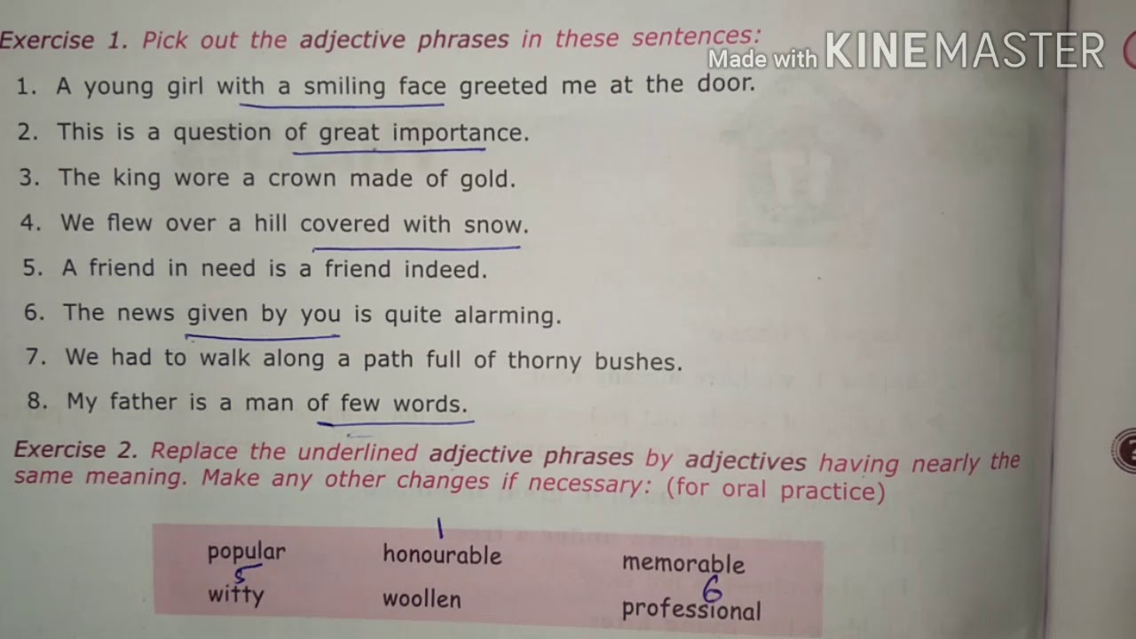 English Grammar Class 7 Ch:17 Phrases - YouTube