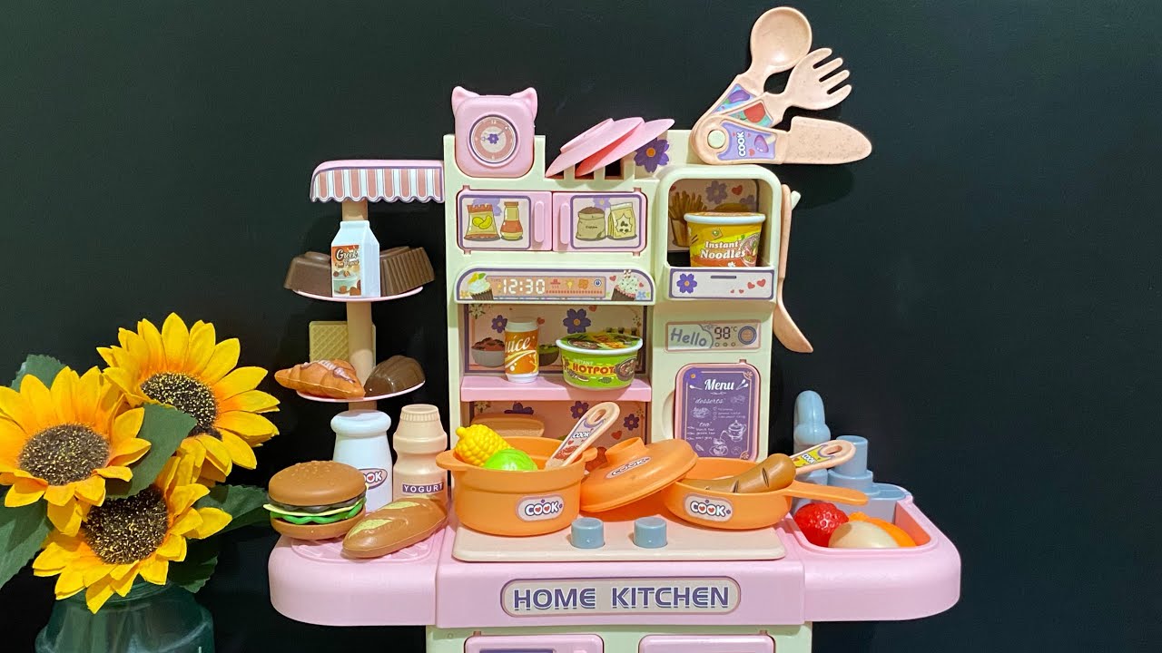 19 MINUTES SATISFYING WITH UNBOXING PINK HOME KITCHEN PLAY SET TOY ...