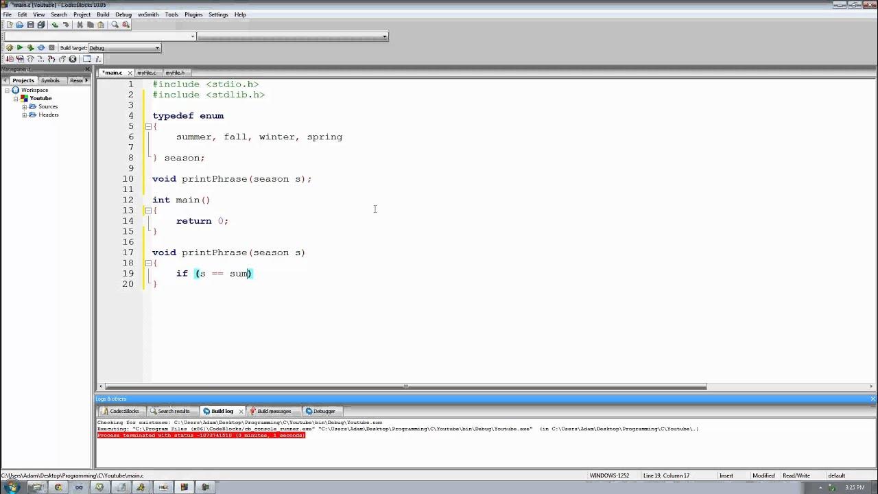 C Programming Tutorial 44, Enumerations - YouTube