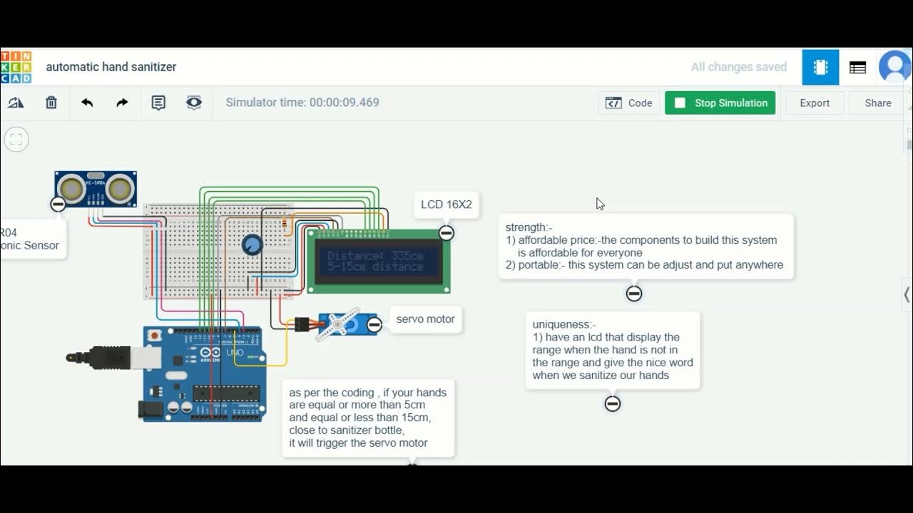 automatic hand sanitizer using tinkercad - YouTube