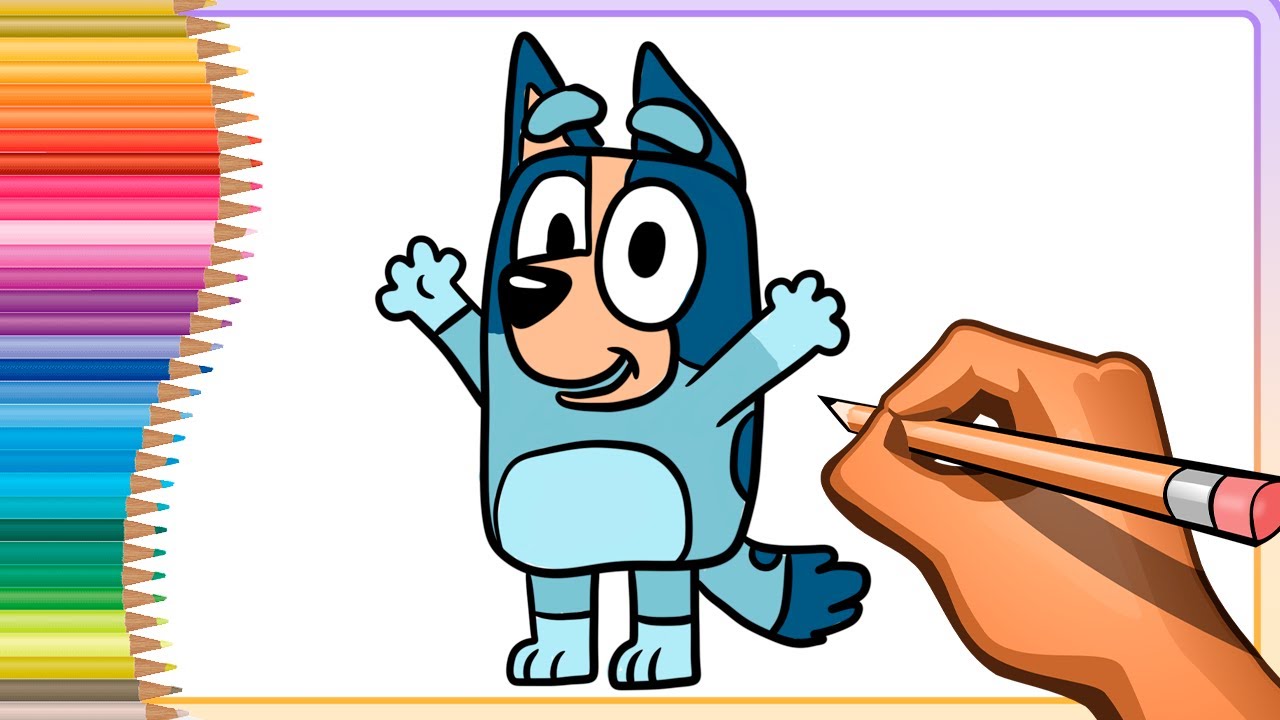 🐶 💙 DIBUJA Y COLOREA A BLUEY PARA NIÑOS 🐶 💙 - YouTube
