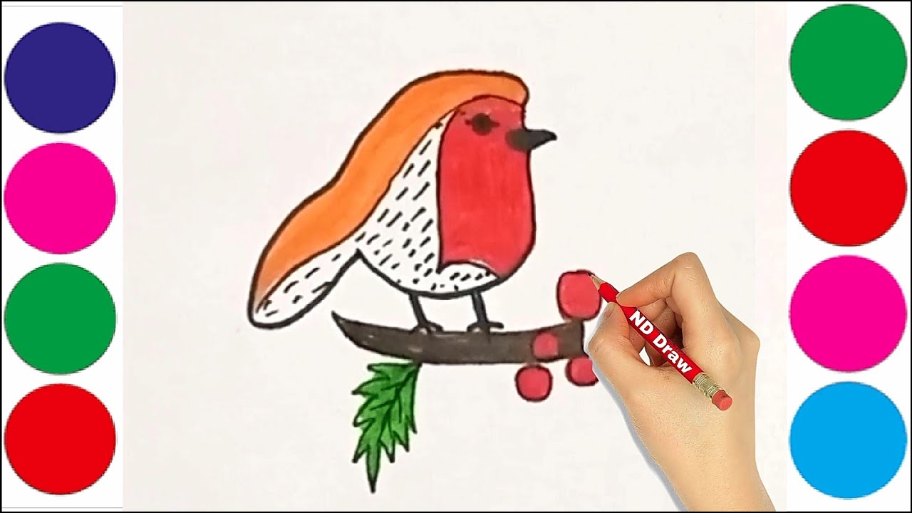 How to draw a cute bird || Easy bird Drawing step by step || easy way ...