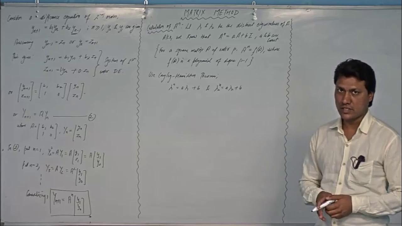 DISCRETE MATHEMATICS||Linear Recurrence Relation (Solution by Matrix method) - YouTube