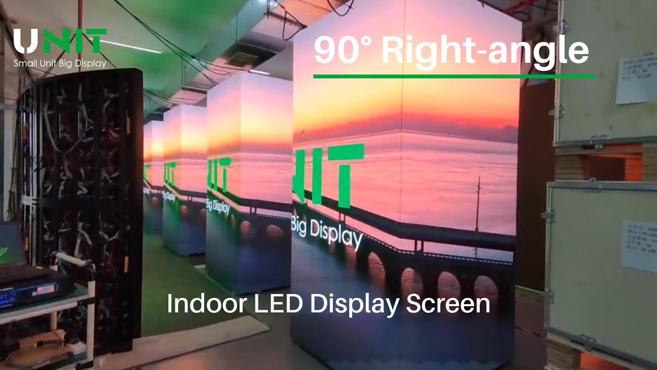P1.953mm Indoor Pillar LED Display With 90° Right-angle Installation ...