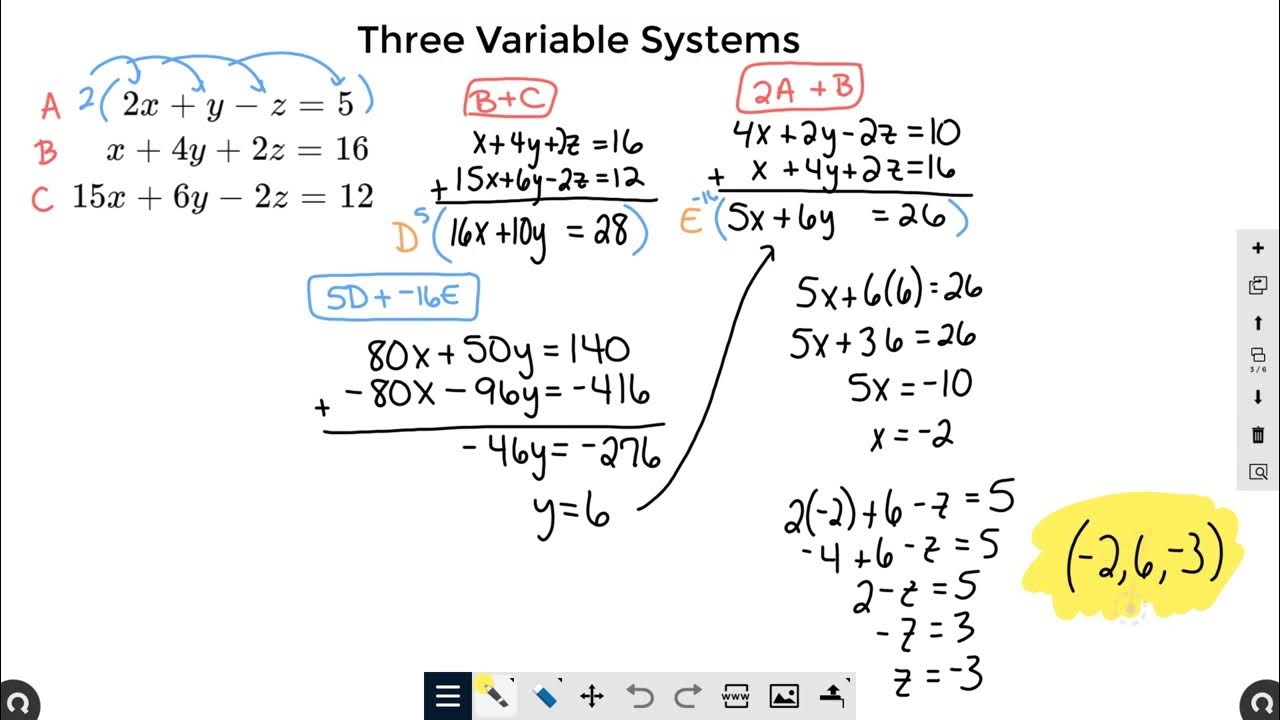 Three Variable Systems - YouTube