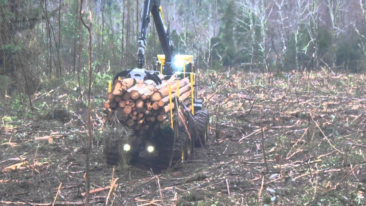 Ecolog 574D - Forwarder 14 ton. - Cosecha E. Globulus - YouTube