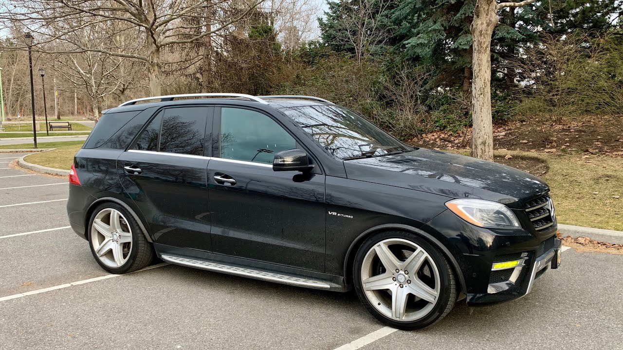 2014 ML550 w166 AMG muffler delete lowered - YouTube