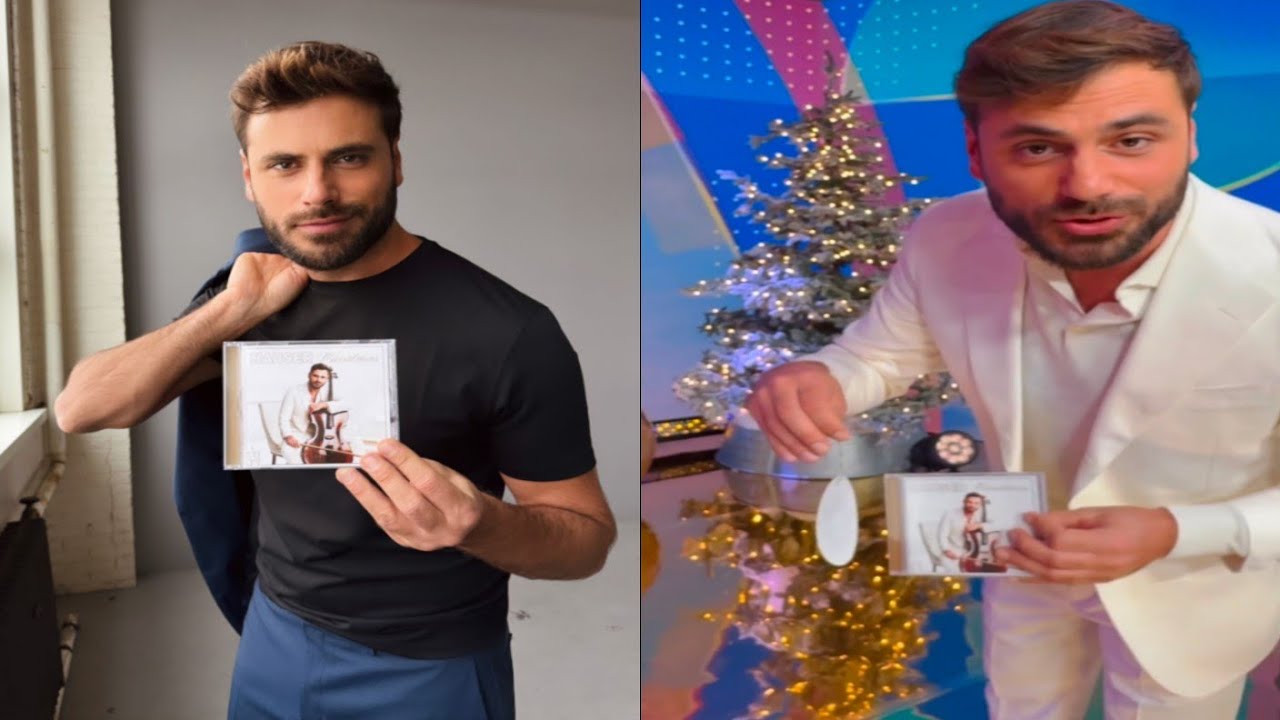 Stjepan Hauser cello decor the tree with Christmas album CD in new York ...