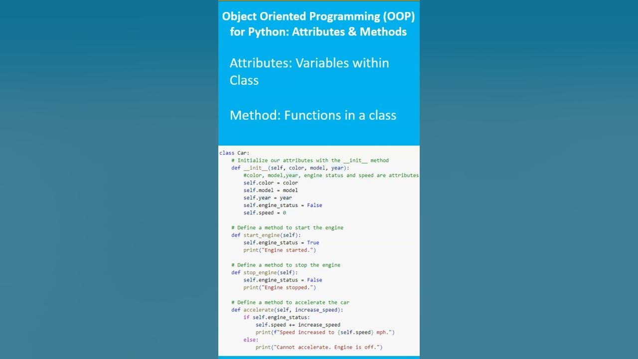 Attribute And Method In Object Oriented Programming Python Youtube