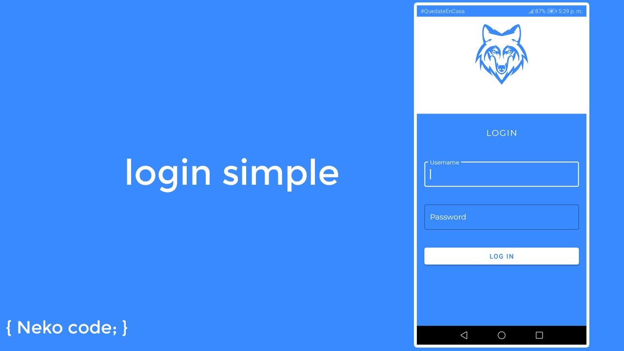 login simple en android studio - YouTube