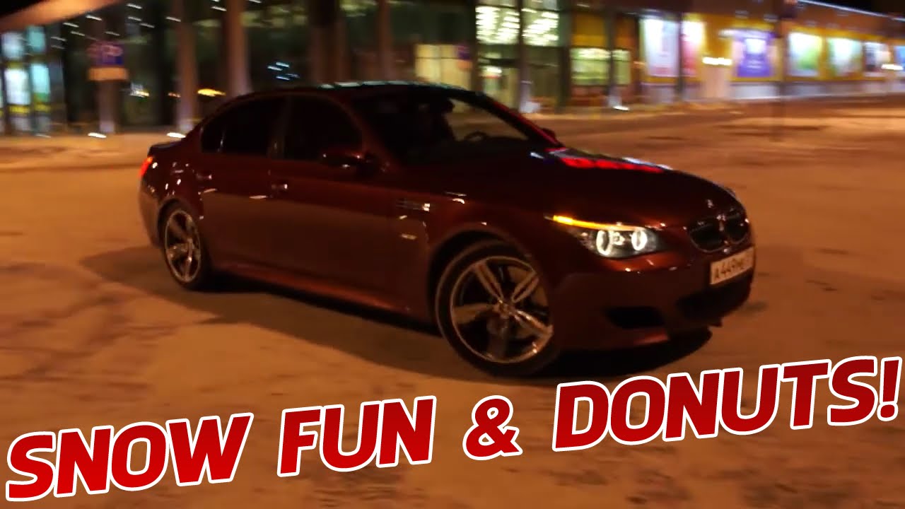 BMW M5 E60 Having Fun In The Snow! - [SLIDES + DONUTS] - YouTube