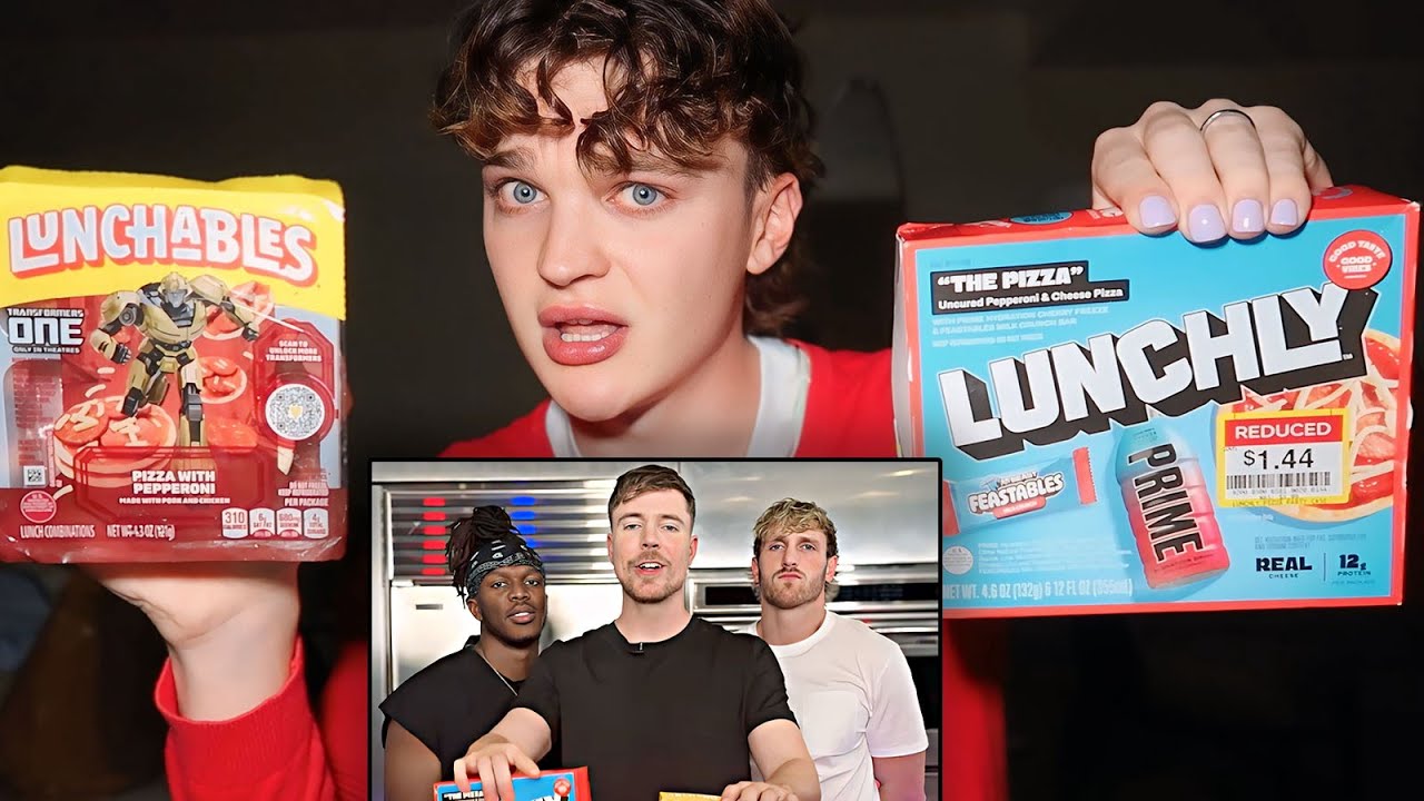 Lunchly vs. Lunchables Taste Test (MrBeast, Logan Paul & KSI) - YouTube