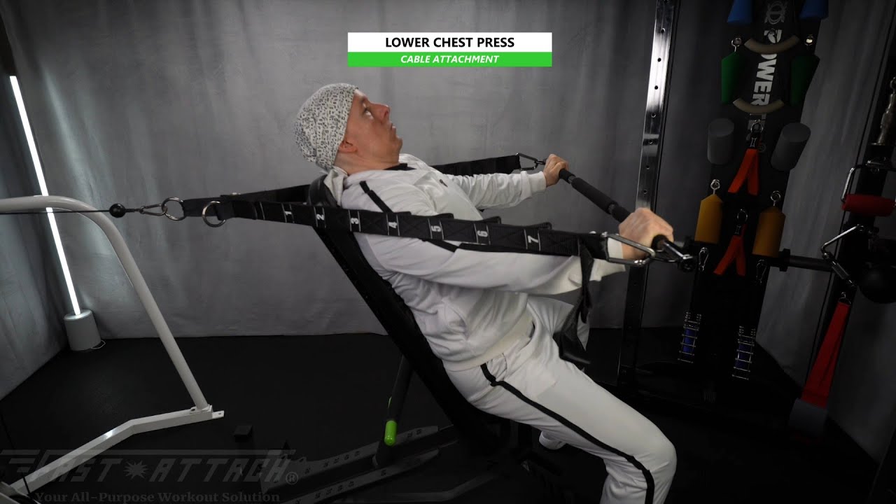 Cable | Lower Chest Press | 60* Incline Bench | Long Bar | Fast-Attach ...