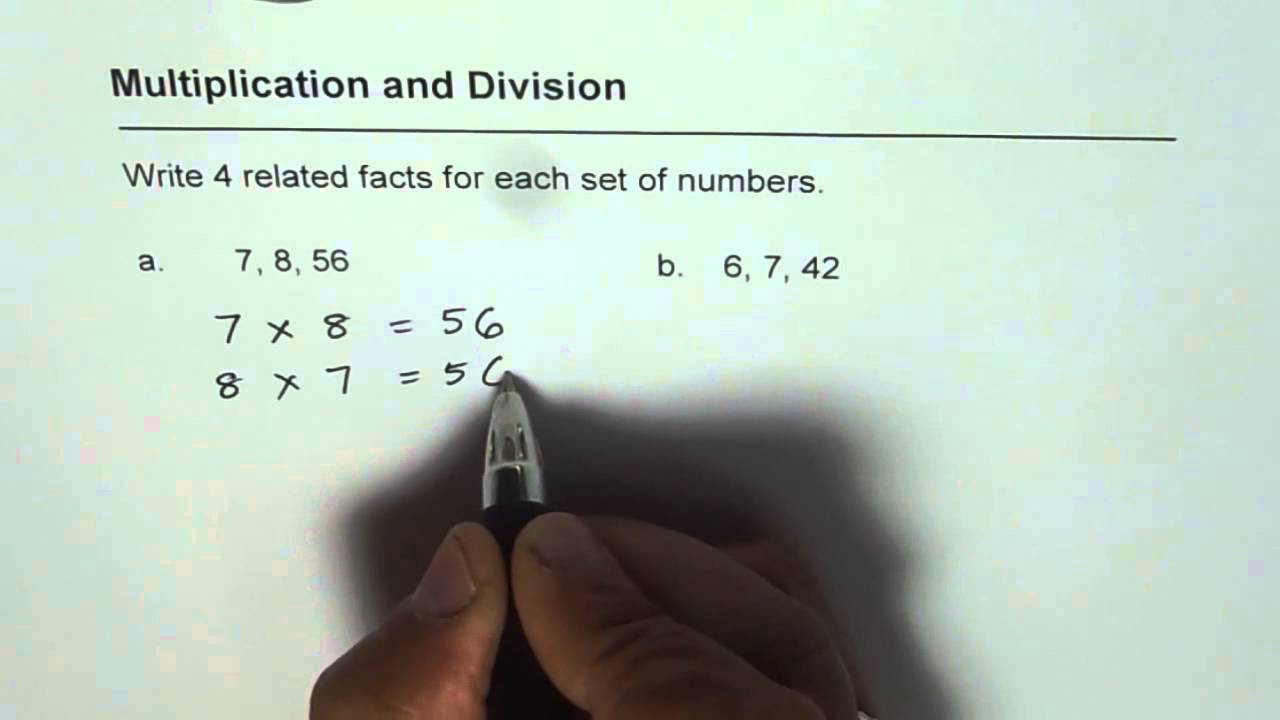 Multiplication and Division Related Statements or Facts - YouTube
