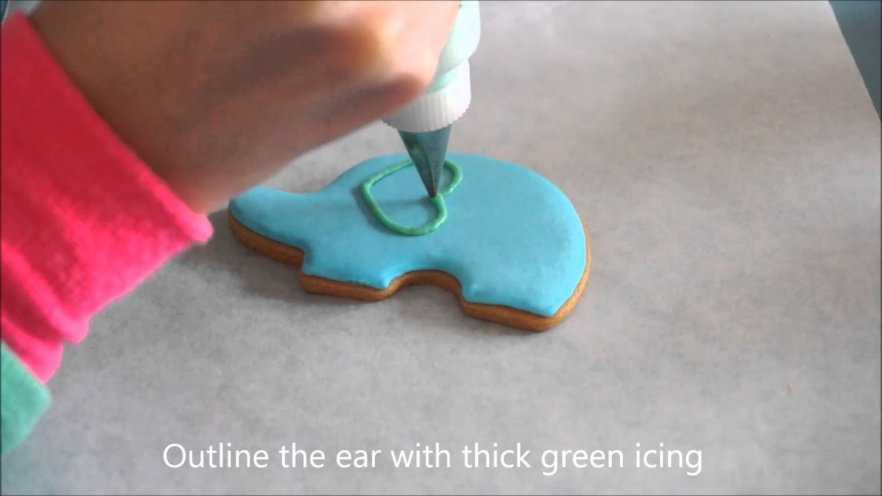 How to decorate an Elephant Cookie Tutorial - YouTube