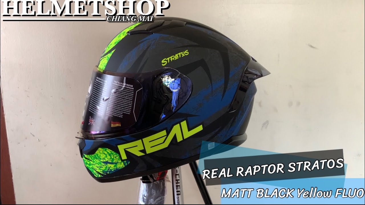 REAL RAPTOR STRATOS MATT BLACK Yellow FLUO แว่นชั้นเดียว นวมถอดซักได้ ...