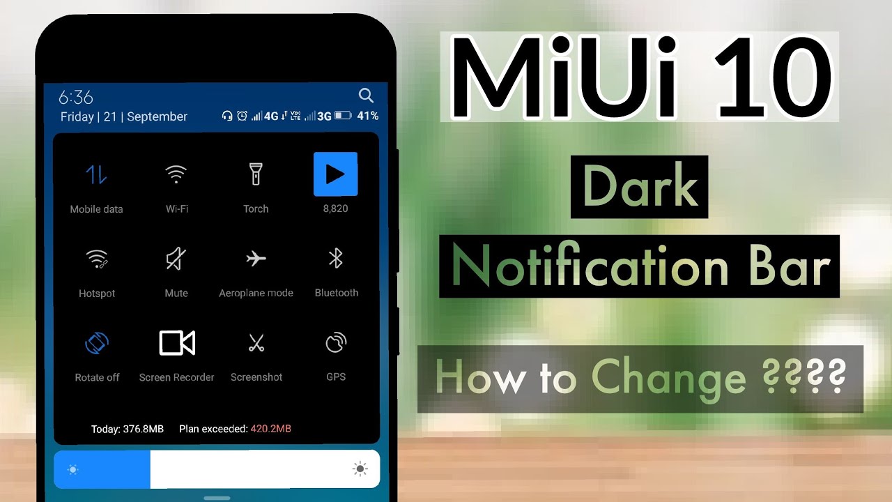 Dark MiUi 10 Notification Bar | All Xiaomi Device - YouTube