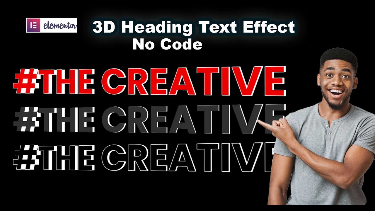 Create a 3D Heading TEXT Effects On HOVER - No Code | Elementor Tips ...