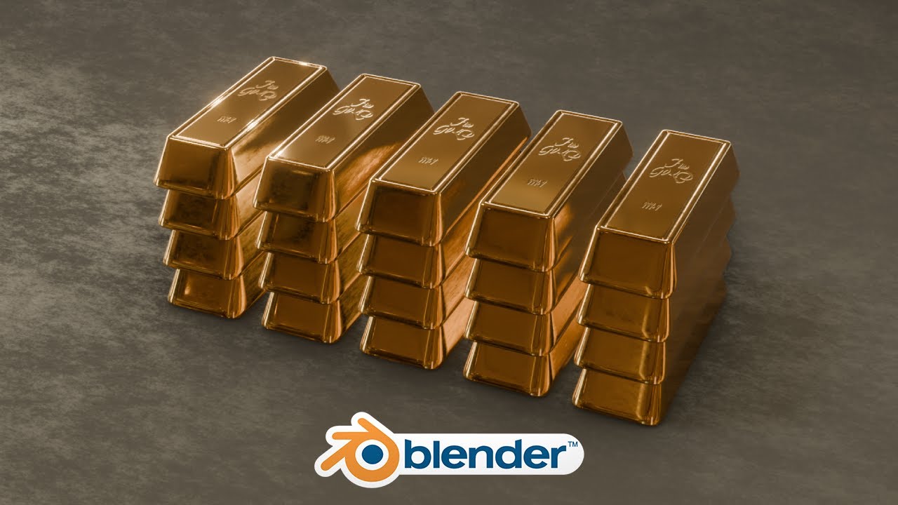 Making Gold Bullions with Engravement in Blender 4.0 - YouTube