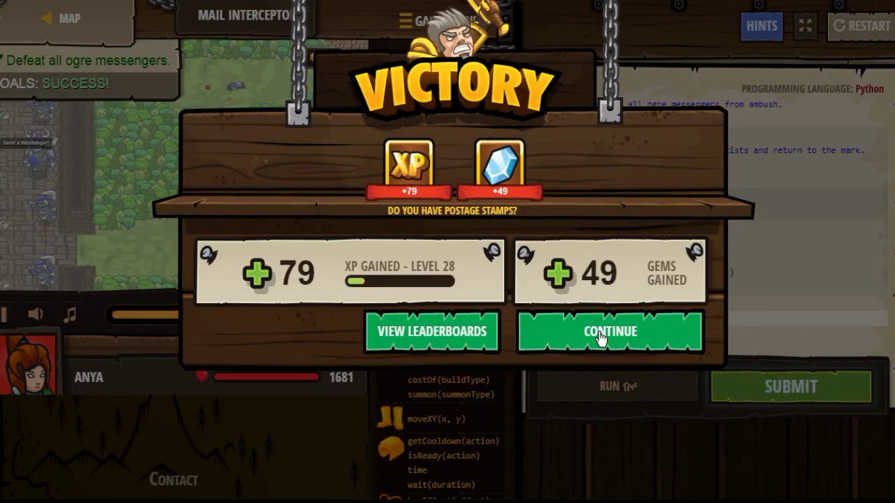 Code Combat Python Solution Mail Interceptor Youtube