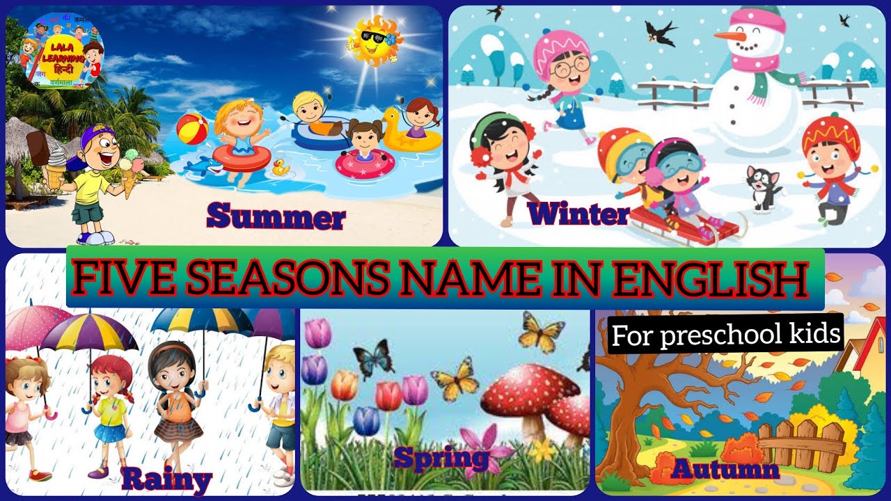 Five Seasons Name in English With kids Voice/ मौसम के नाम / ऋतु के नाम ...