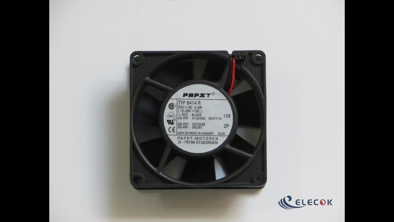 TYP 8414R 24V 2.4W Cooling Fan with socket connection - YouTube