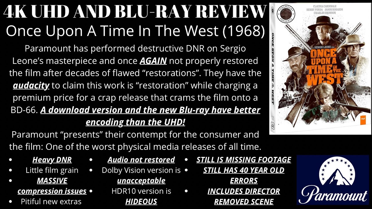 Once Upon A Time In The West (1968) 4K UHD and Blu-ray Review: Paramount “presents” a crap UHD ...