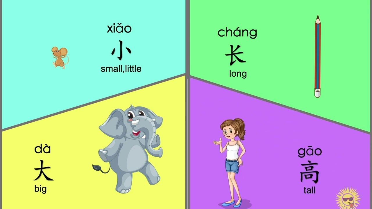 学中文, YCT 标准教程 第一册 单词（二） 形容词 Words for YCT 1, Adjectives in YCT 1, Learn ...