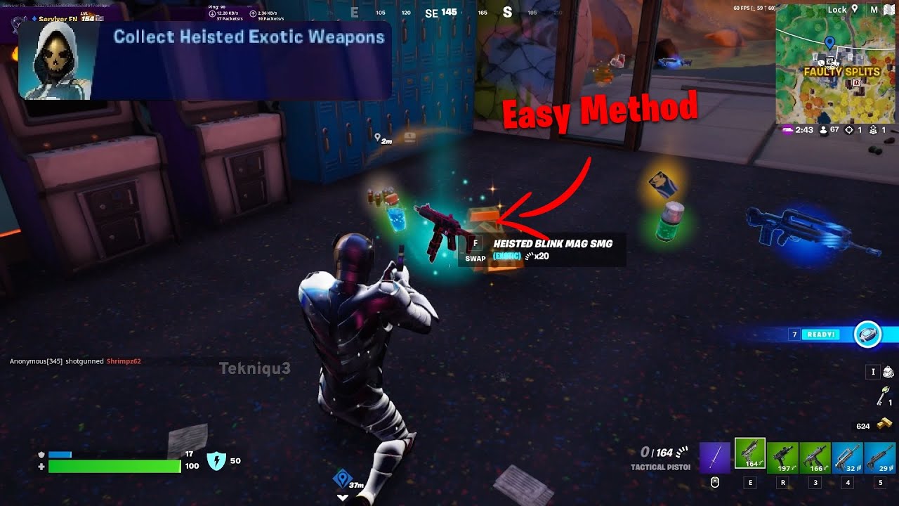 Collect Heisted Exotic Weapons in Fortnite Quest - YouTube