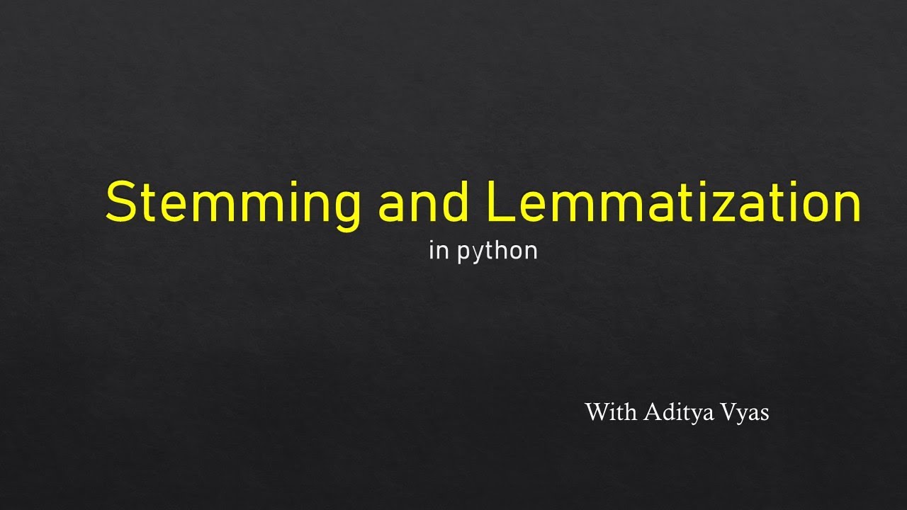 NLP Stemming and Lemmatization - YouTube
