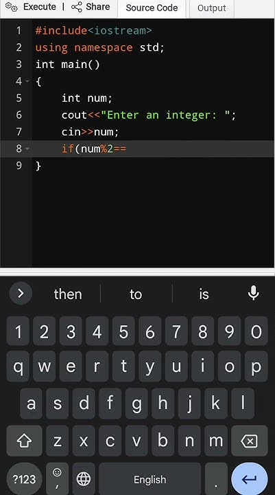 C Even Odd Number Program Coding On Mobile C Program Even Odd Program C Tutorial