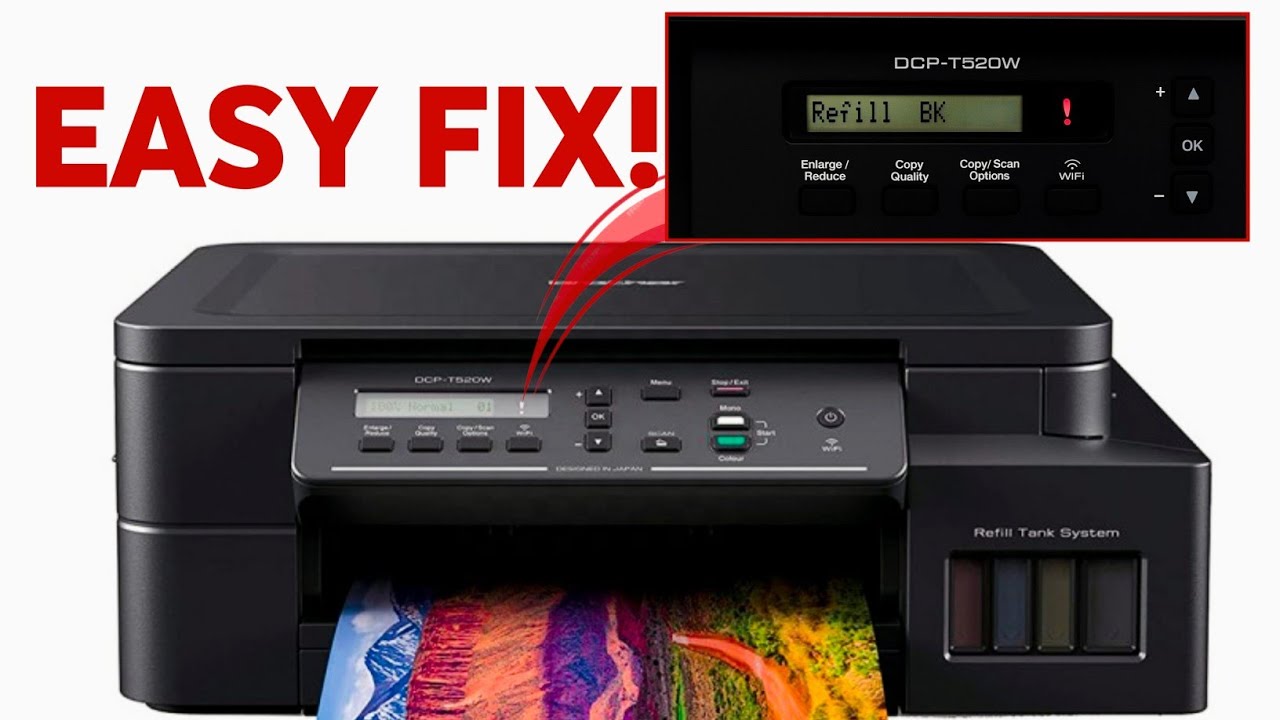 Fix 'Cannot Print Refill BK Ink' in Brother DCP-t520w Printers | DCP ...