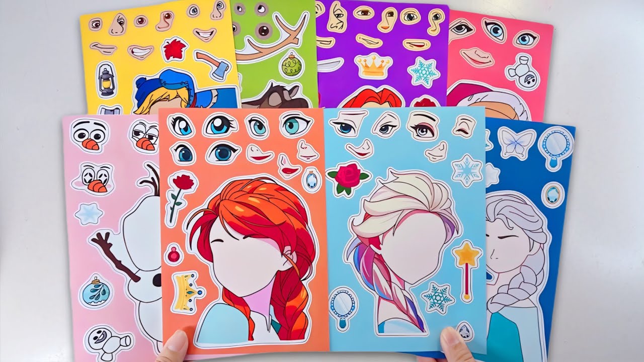 [StickerASMR] Decorating Anna Elsa Sticker Book in Frozen ️🍁 # ...