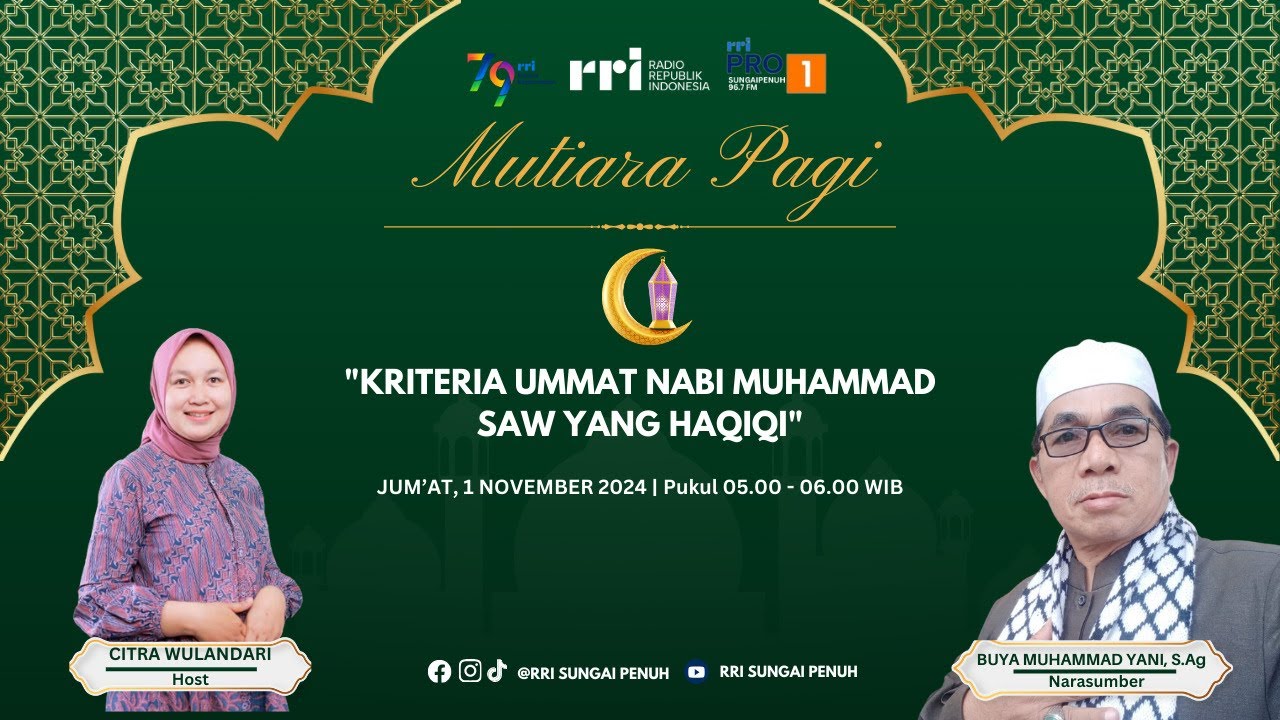 🔴[LIVE] MUTIARA PAGI - KRITERIA UMAT NABI MUHAMMAD SAW YANG HAKIKI - YouTube
