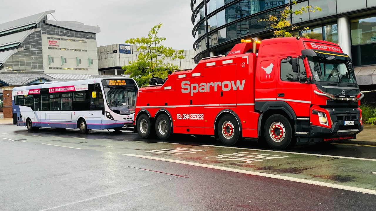 Sparrow Lorry With Broken Down First Bus Sheffield 63003 Back To Olive ...